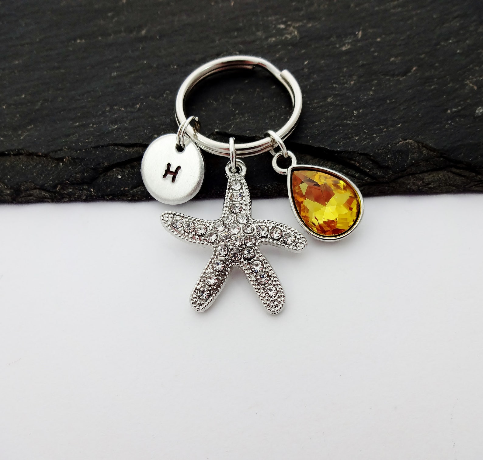 Initial Starfish Keyring, Starfish Gifts, Personalised Gifts, Star Fish ...
