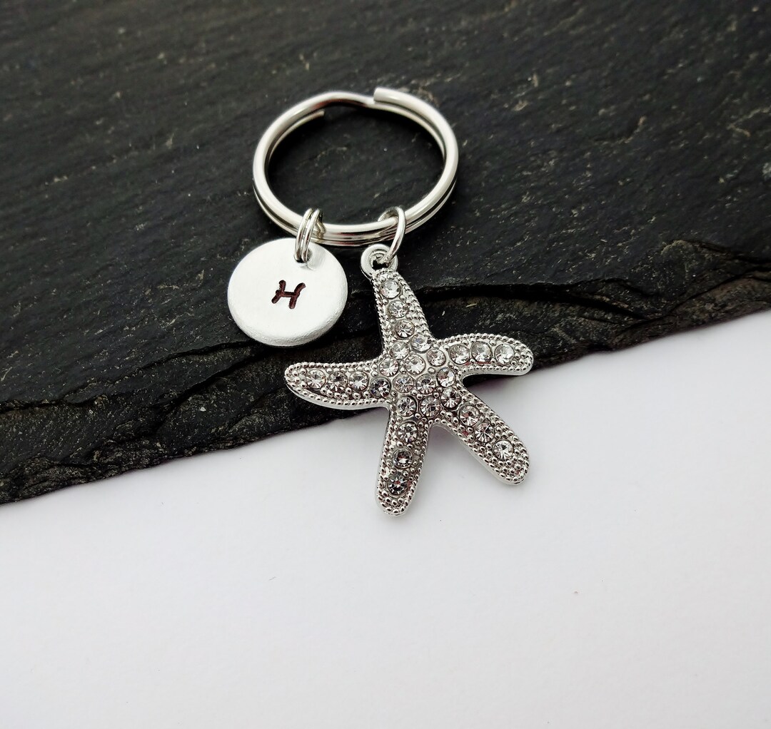 Initial Starfish Keyring, Starfish Gifts, Personalised Gifts, Star Fish ...