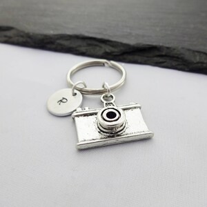 Camera Keyring, Initial Keyring, Photographer Keyring, Hand Stamped ...