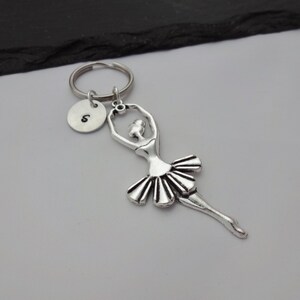 Initial Ballet Keyring, Ballerina Keyring, Ballet Dancer, Hand Stamped ...