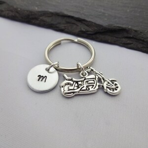 Initial Motorbike Keyring, Hand Stamped Keyring,motorcycle Keyring,bike ...