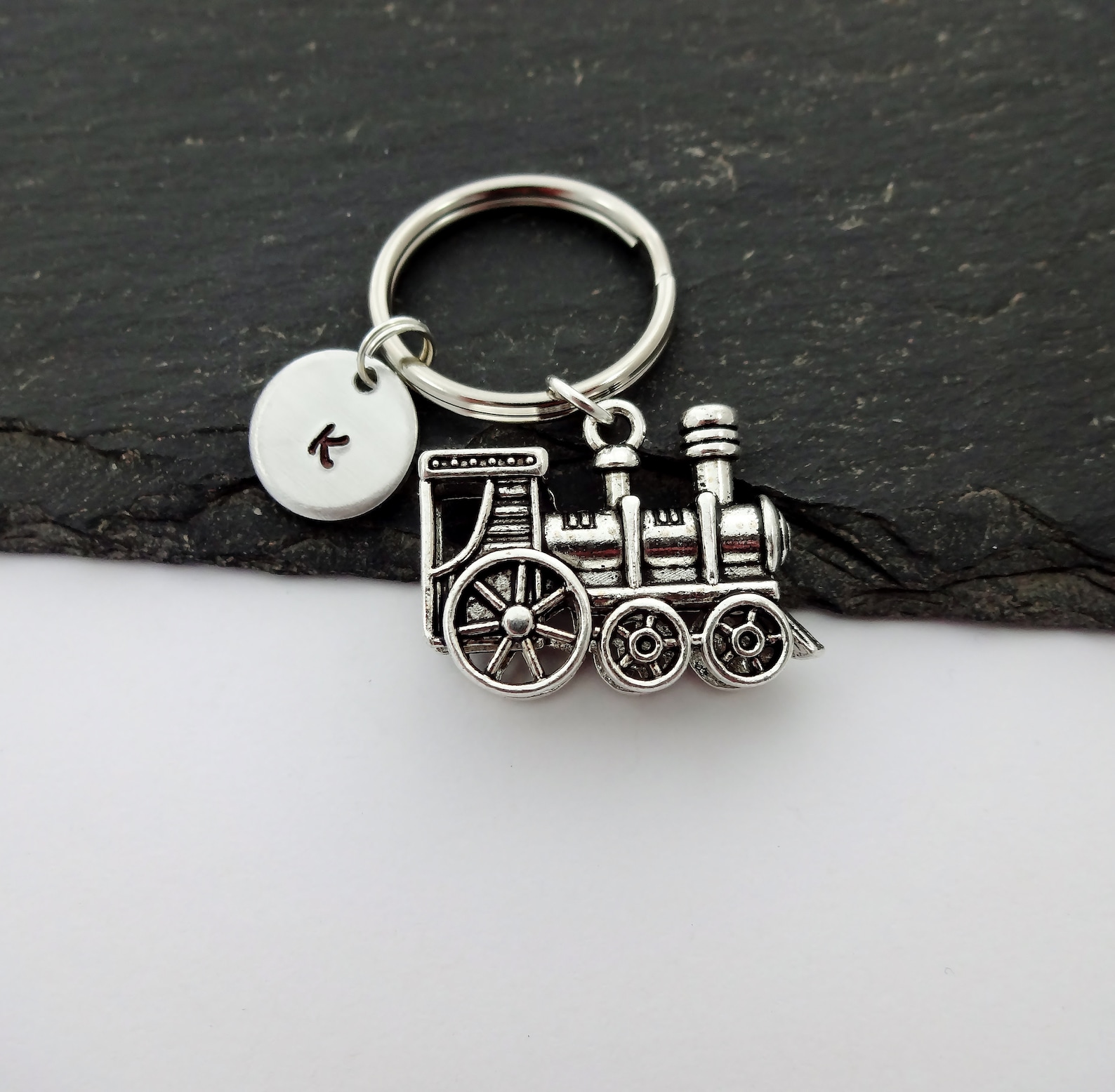 Initial Train Keyring Train Keychain Train Gifts Charm - Etsy UK