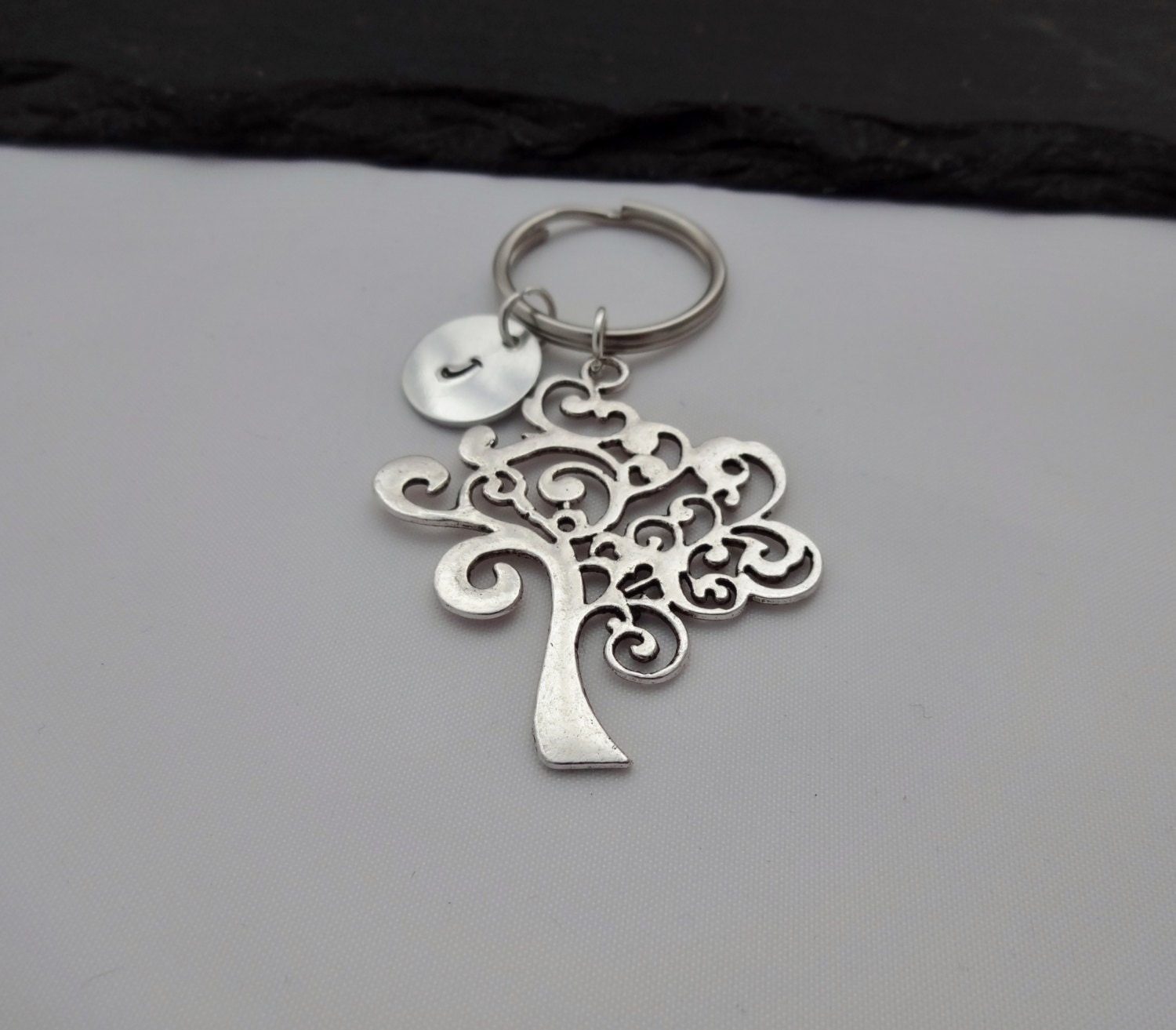 Family Tree Keyring Hand Stamped Keyring Personalised - Etsy UK