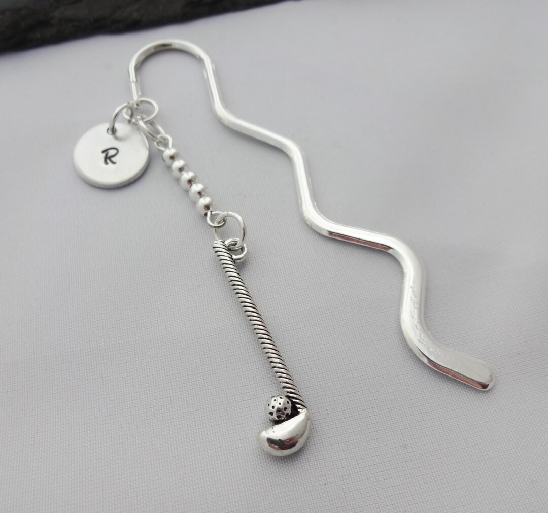 Golf Bookmark, Initial Bookmark, Golf Gift, Hand Stamped, Golf Gifts ...