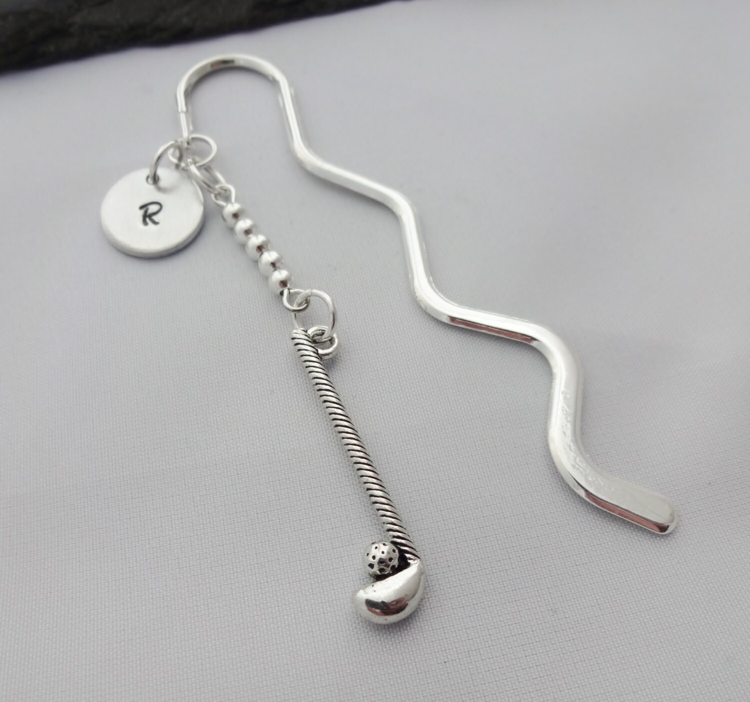 Golf Bookmark Initial Bookmark Golf Gift Hand Stamped Golf - Etsy UK