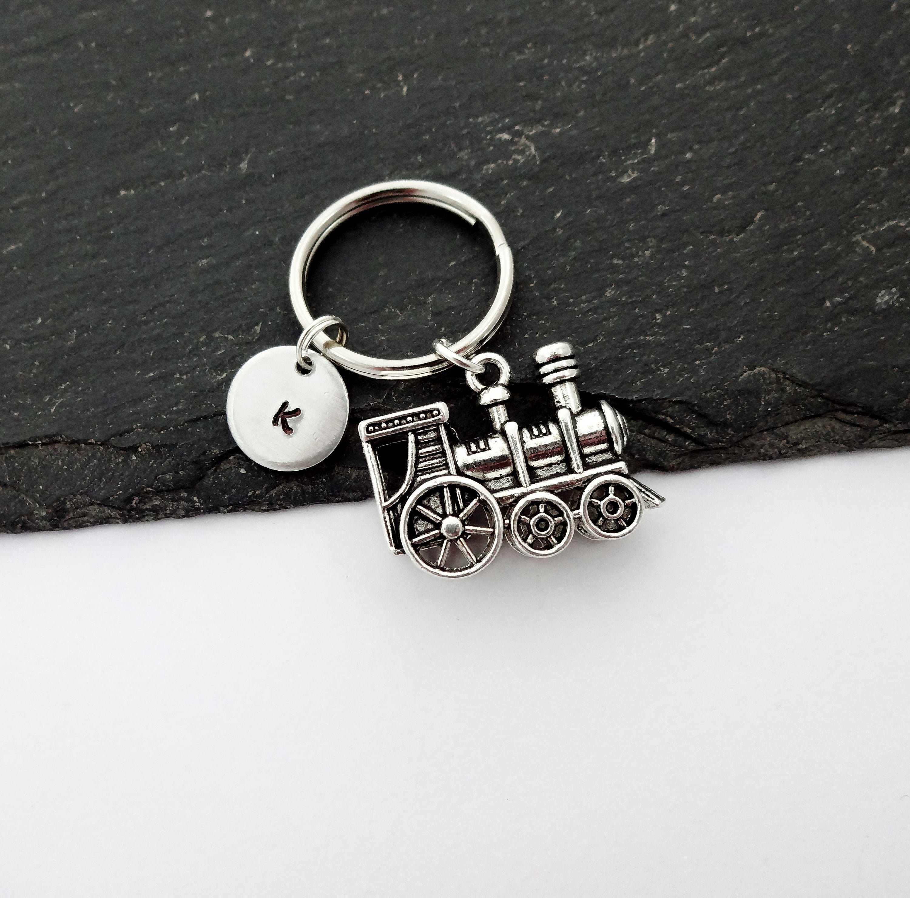 Initial Train Keyring Train Keychain Train Gifts Charm - Etsy UK