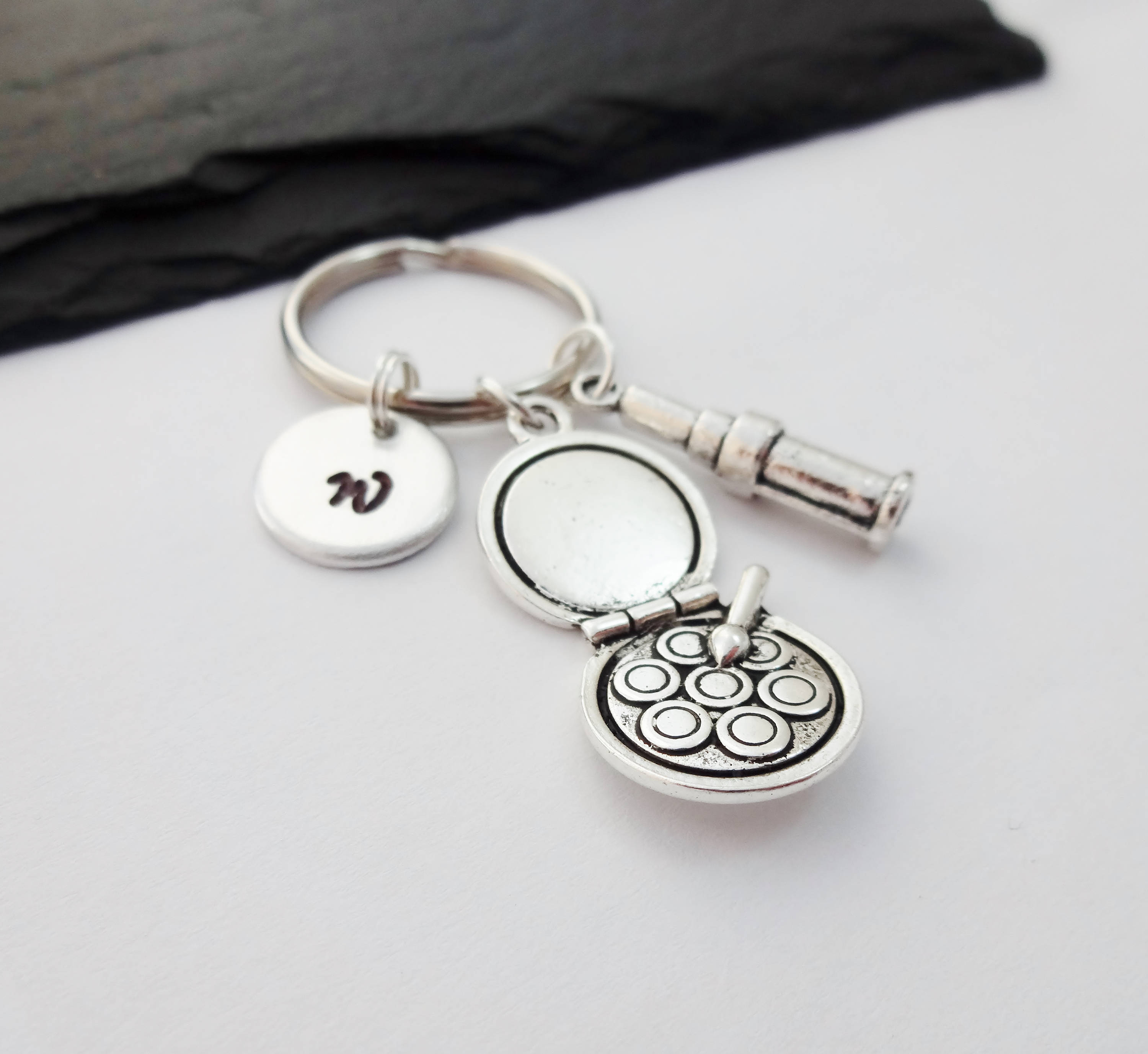 Makeup Keyring Initial Keyring Beautician Gift Hand | Etsy