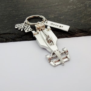 Personalised Racing Car Keyring, Racing Gifts, Car Charm Keychain, Name ...