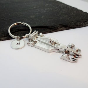 Racing Car Keyring, Initial Keyring, Charm Keychain, Racing Gifts ...