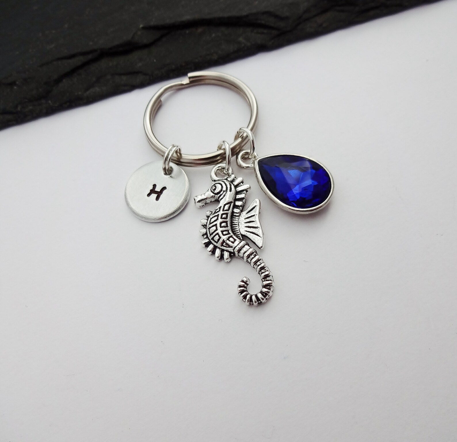 Seahorse Keyring Seahorse Gifts Personalised Charm Keyring | Etsy