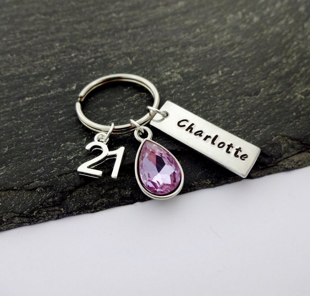 21 Keyring, Personalised Keyring, 21st Birthday Gifts, 21st Charm ...