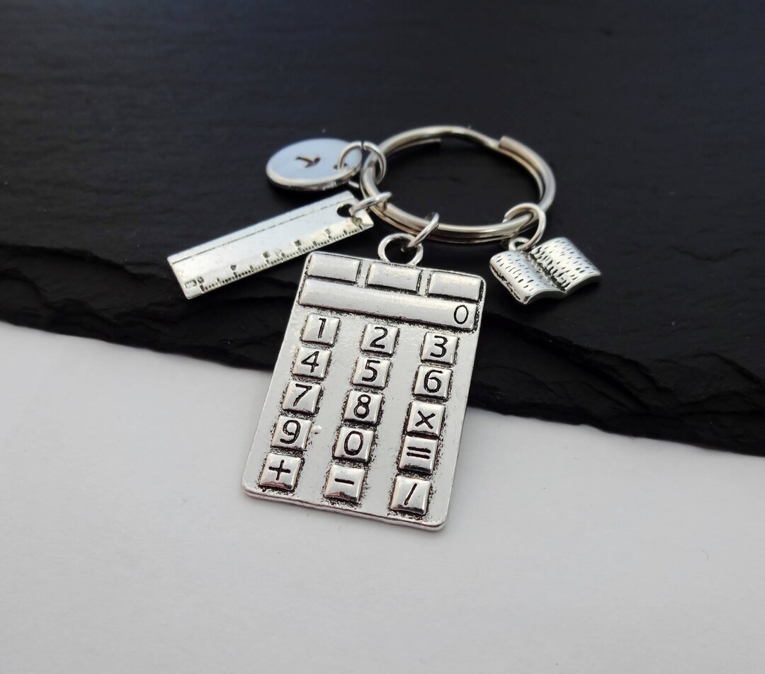 Maths Teacher Keyring, Calculator Keychain, Teacher Gifts, Calculator ...