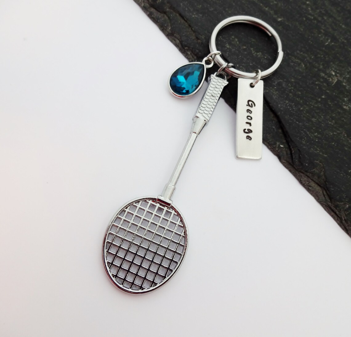 Badminton Keyring, Name Keyring, Badminton Gifts, Racket Sport ...