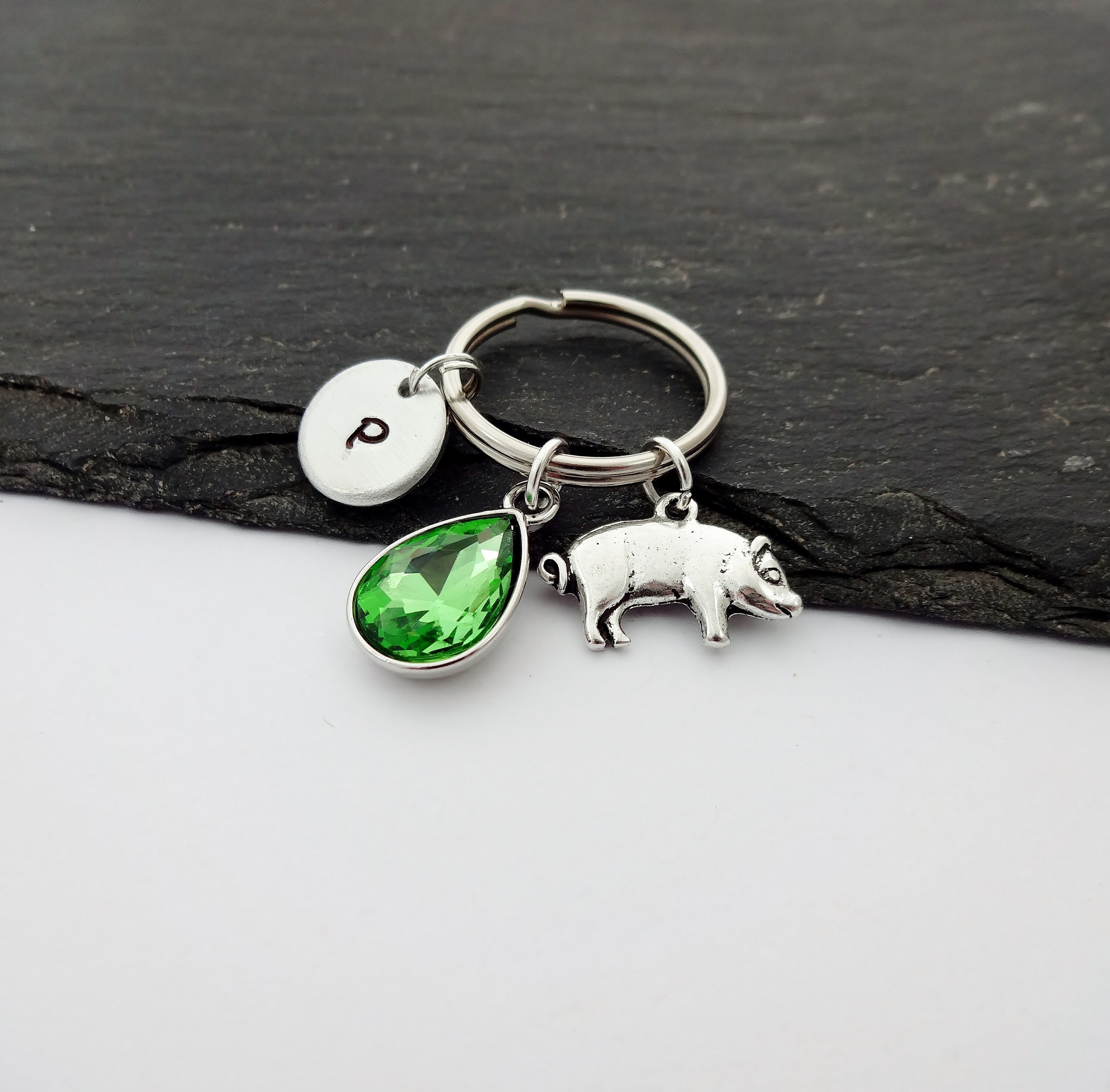 Pig Keyring Farm Gifts Personalised Gift Charm Keyring Pig - Etsy UK