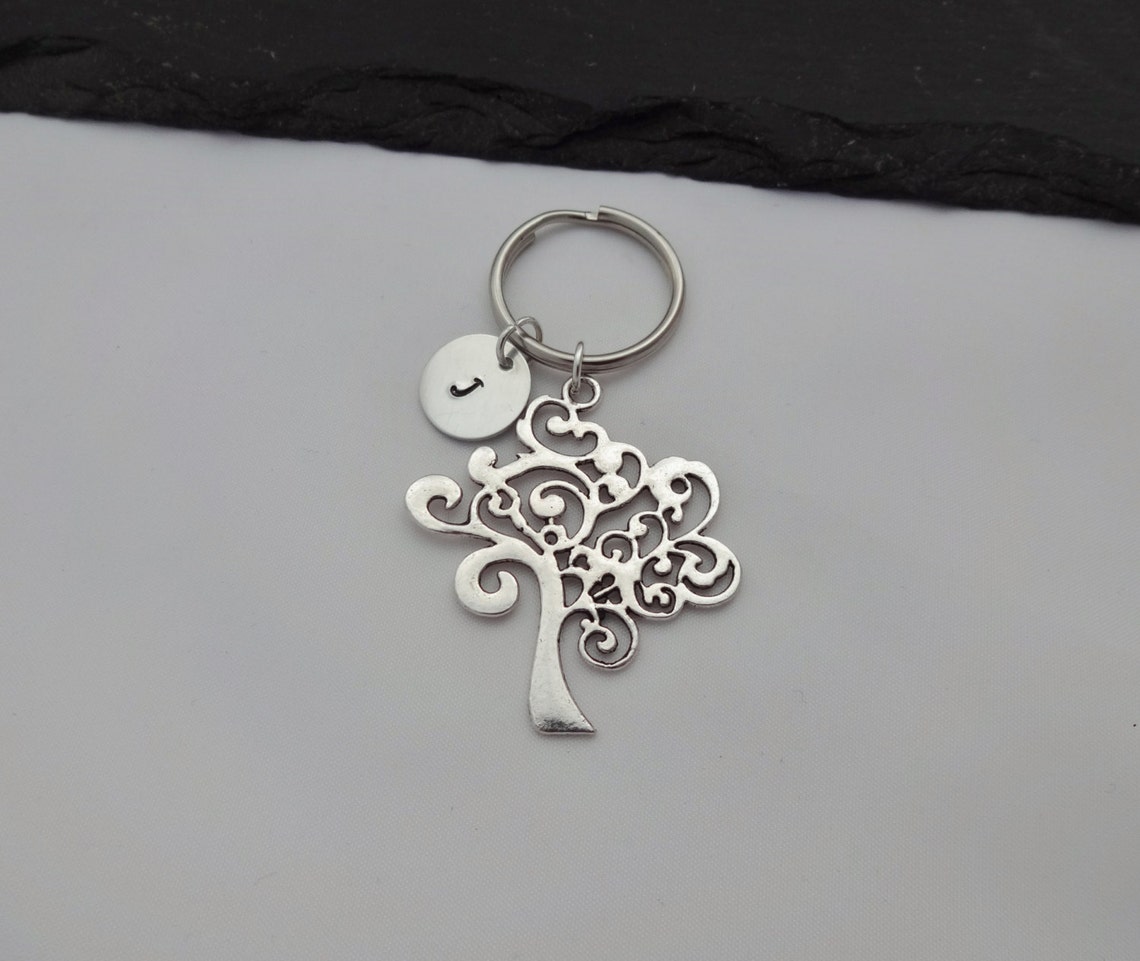 Family Tree Keyring Hand Stamped Keyring Personalised - Etsy