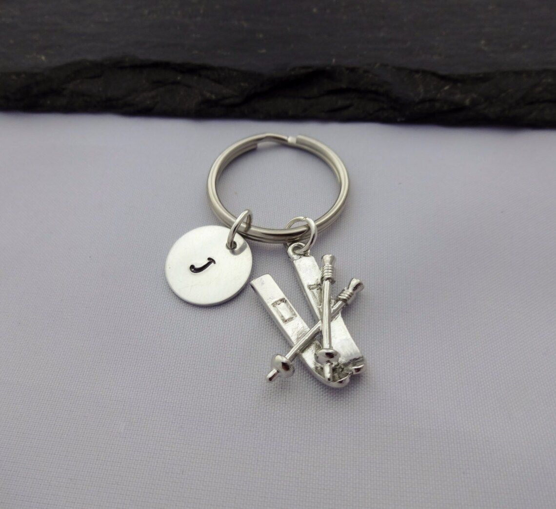 Ski Keyring Initial Skiing Keyring Skiing Keyring Hand - Etsy UK