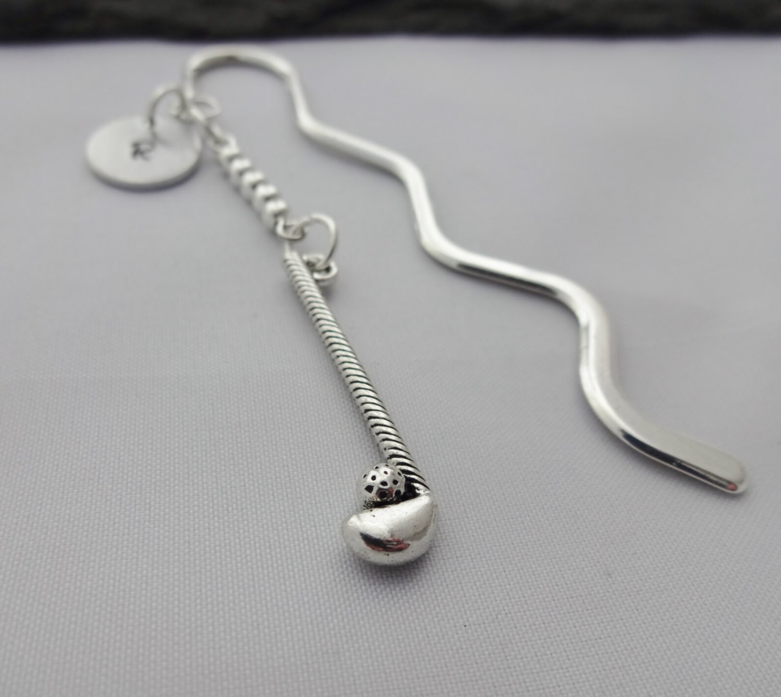 Golf Bookmark, Initial Bookmark, Golf Gift, Hand Stamped, Golf Gifts ...
