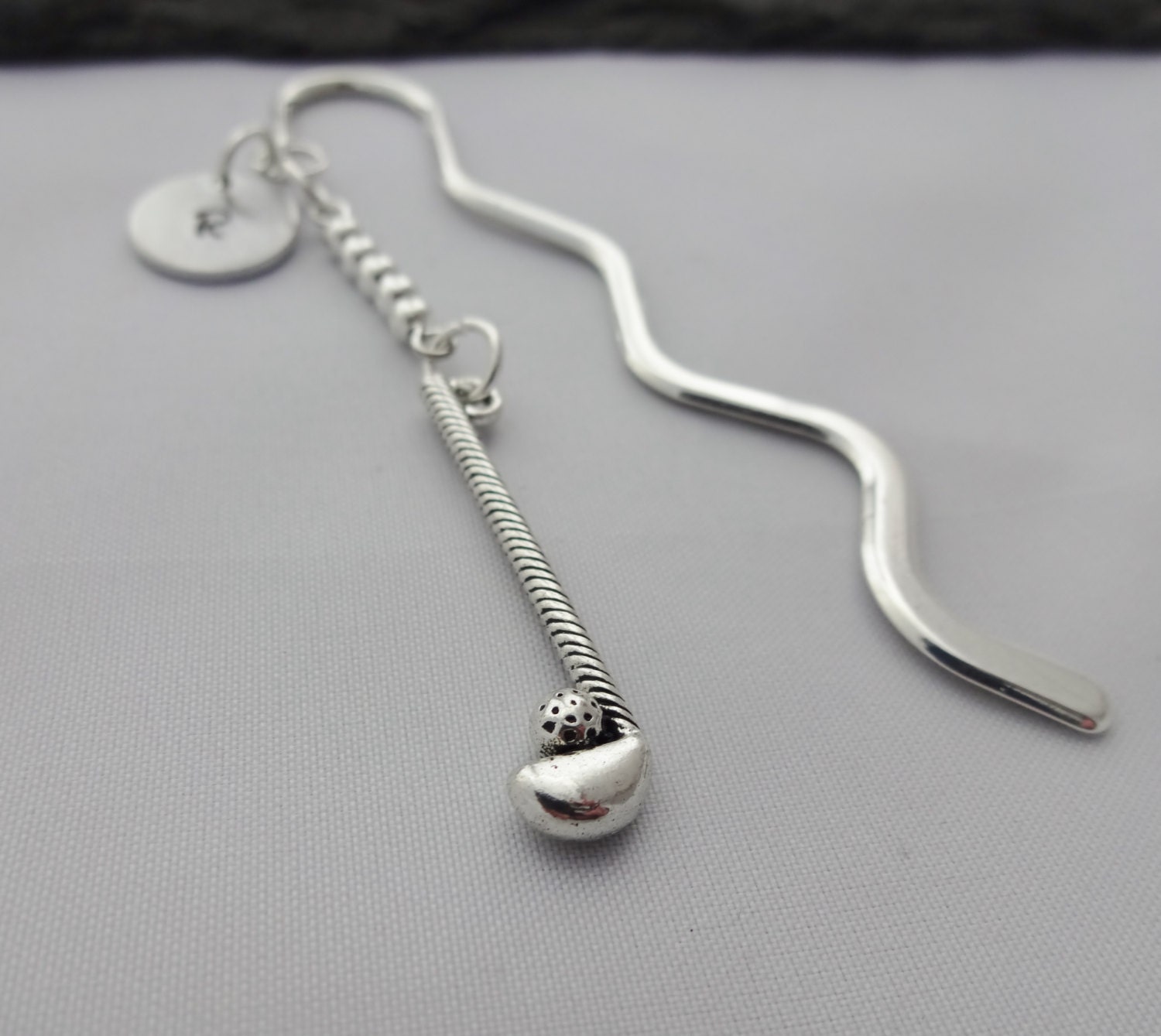 Golf Bookmark Initial Bookmark Golf Gift Hand Stamped Golf - Etsy UK