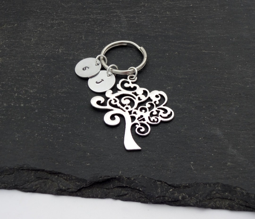 Family Tree Keyring, Hand Stamped Keyring, Personalised Keyring, Family ...