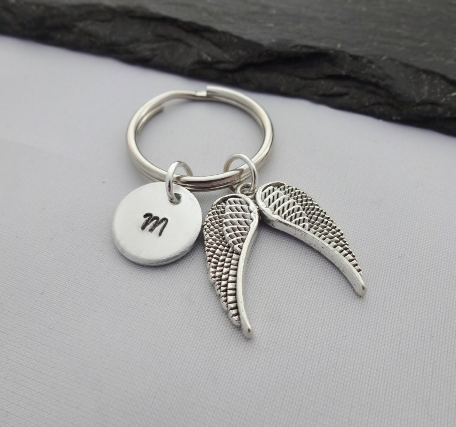 Angel Wings Keyring Initial Angel Wings Keyring Angel - Etsy UK