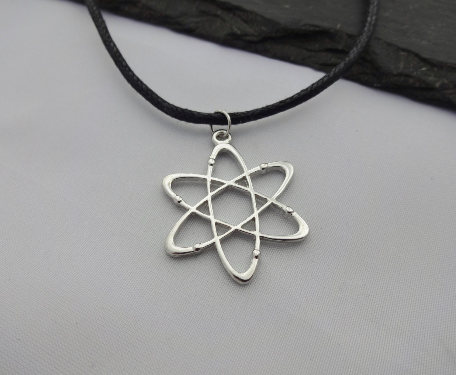 Atom Necklace Atom Choker Science Necklace Black Cord - Etsy UK