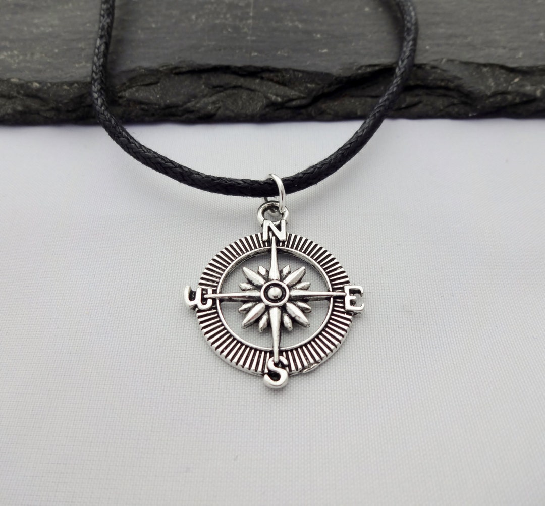 Compass Choker Necklace, Compass Choker, Travel Choker, Charm Necklace ...