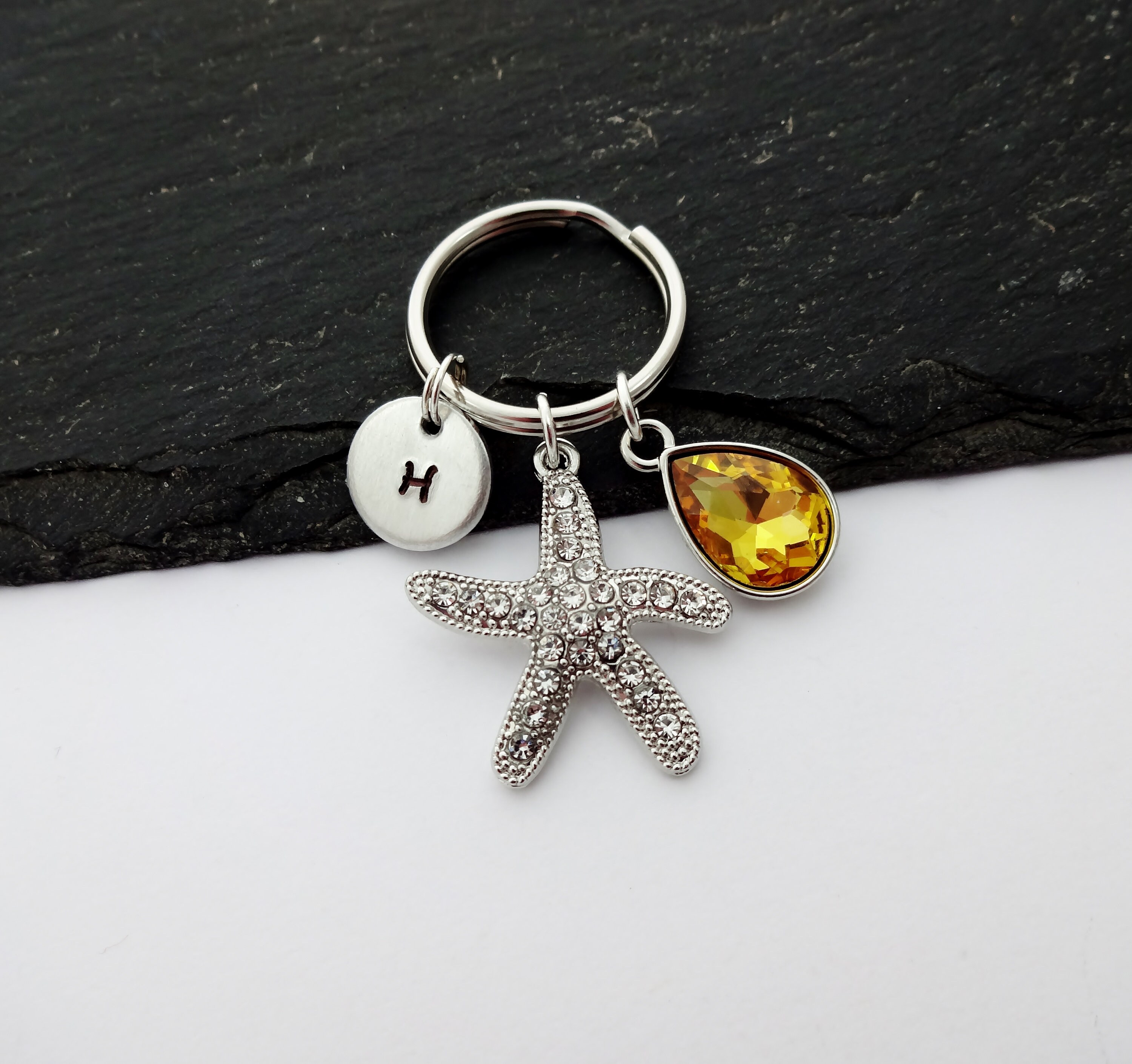 Initial Starfish Keyring, Starfish Gifts, Personalised Gifts, Star Fish ...