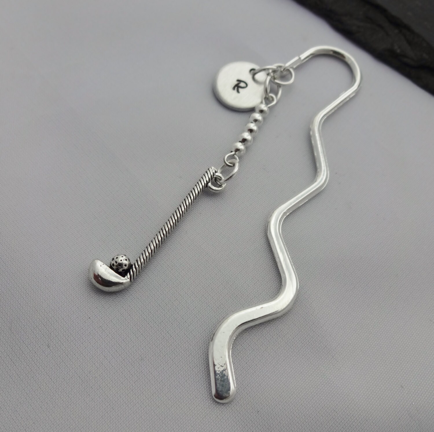 Golf Bookmark Initial Bookmark Golf Gift Hand Stamped Golf - Etsy UK