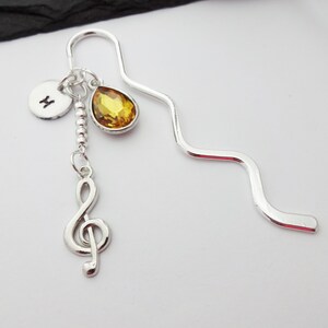 Initial Treble Clef Bookmark Music Bookmark Charm Hand - Etsy UK