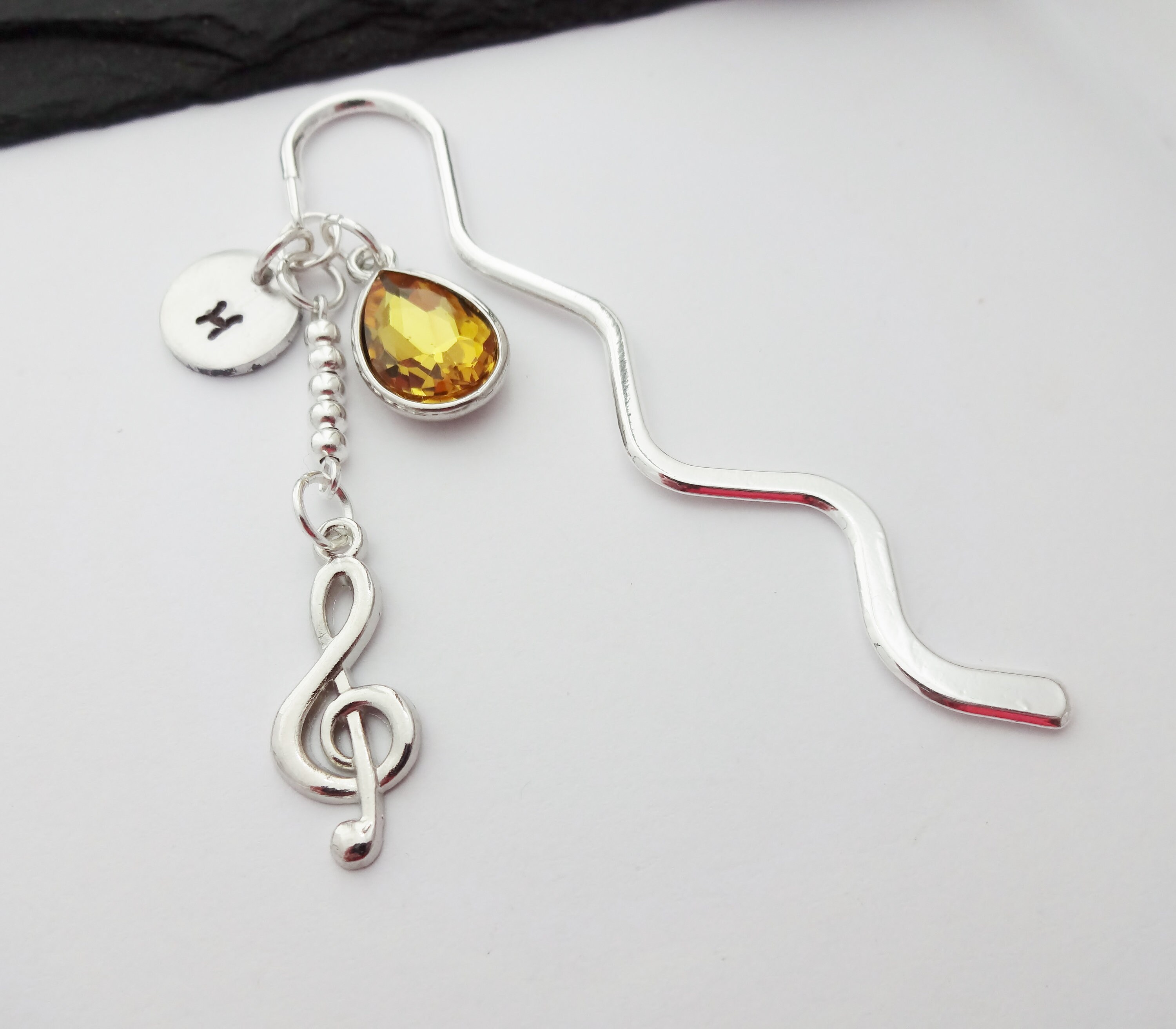 Initial Treble Clef Bookmark Music Bookmark Charm Hand - Etsy UK