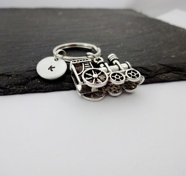 Initial Train Keyring, Train Keychain, Train Gifts, Charm Keyring ...