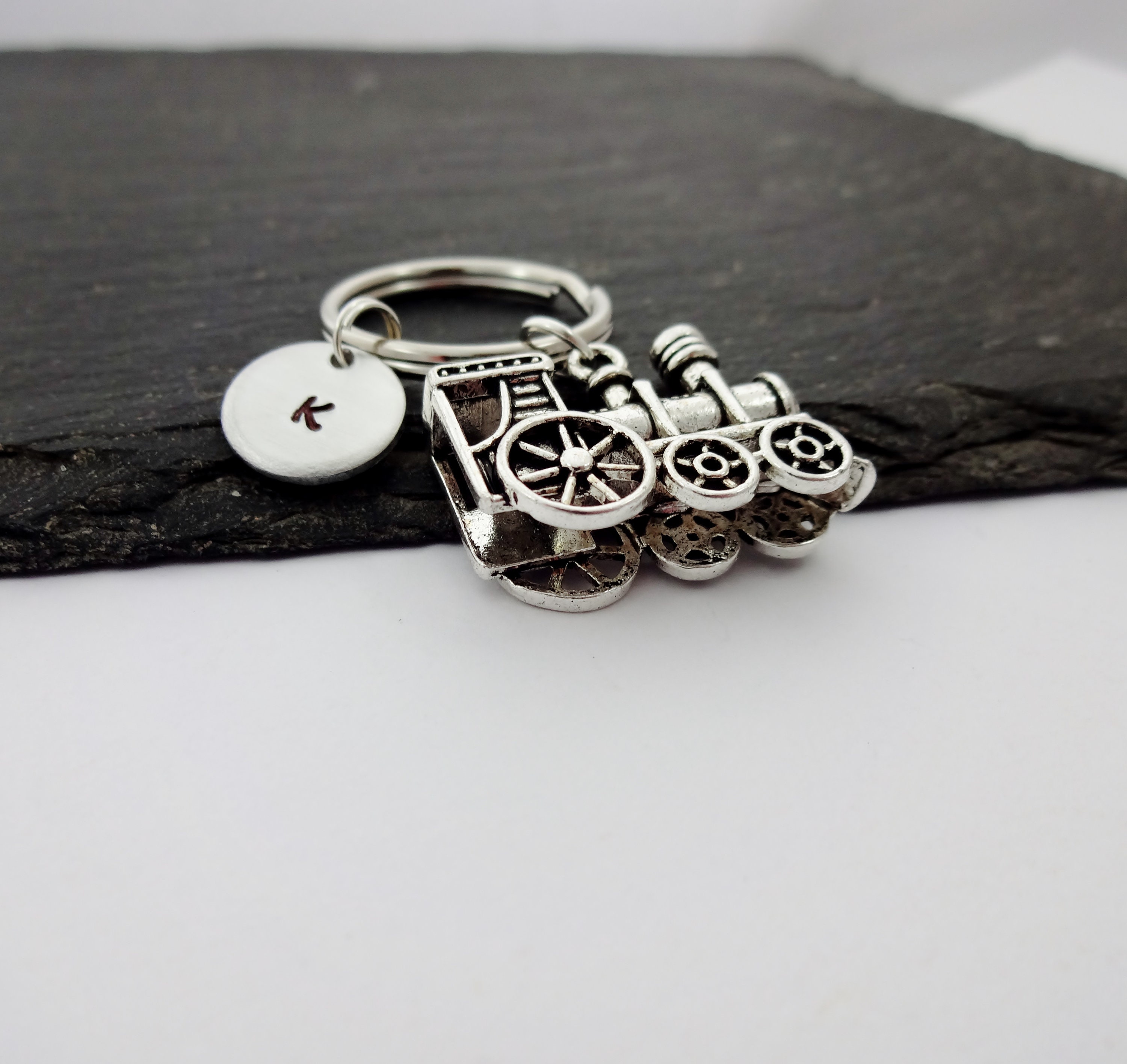 Initial Train Keyring Train Keychain Train Gifts Charm - Etsy UK