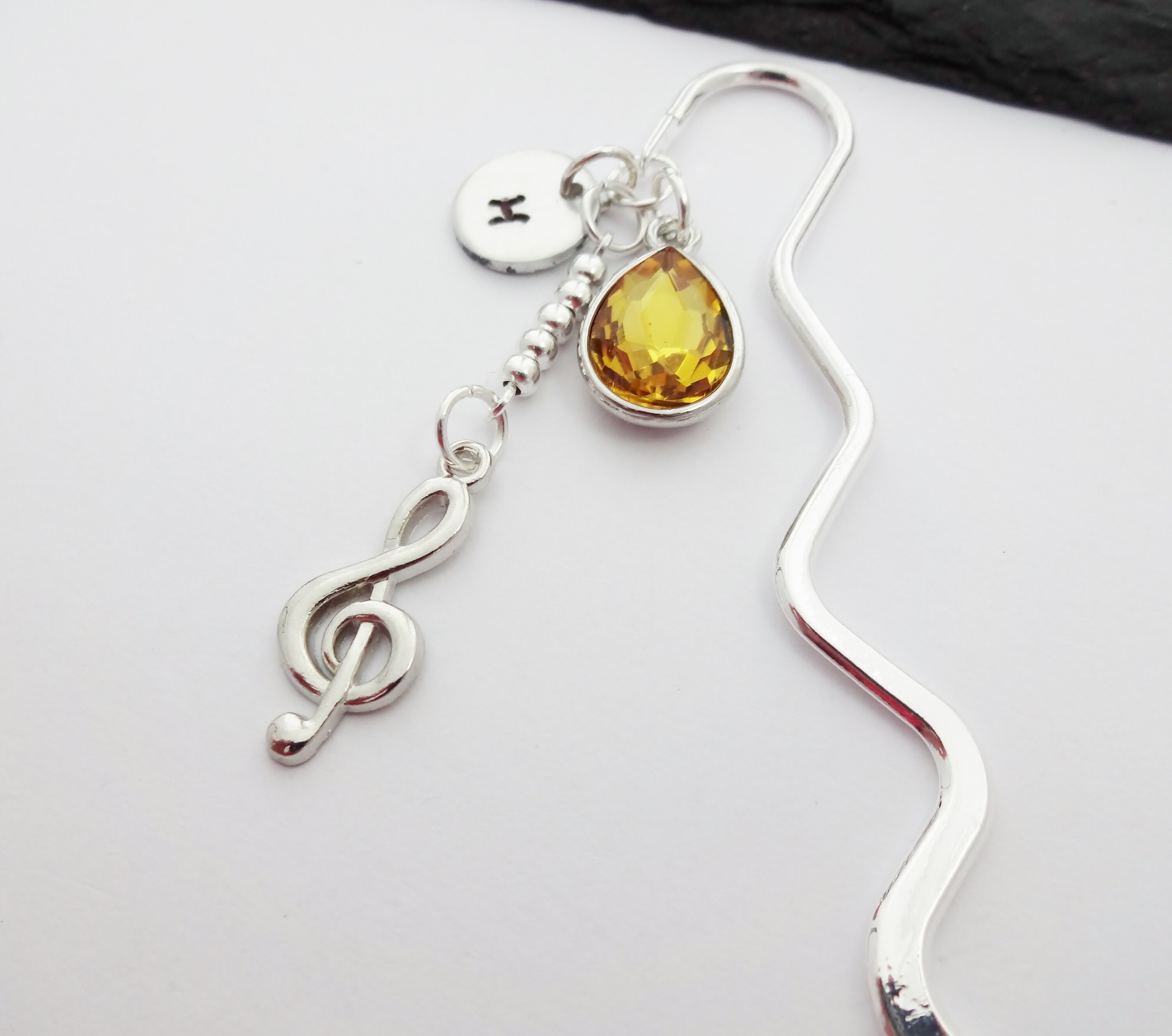 Initial Treble Clef Bookmark Music Bookmark Charm Hand - Etsy UK
