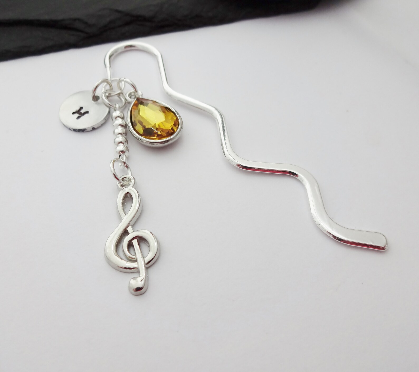 Initial Treble Clef Bookmark Music Bookmark Charm Hand - Etsy UK