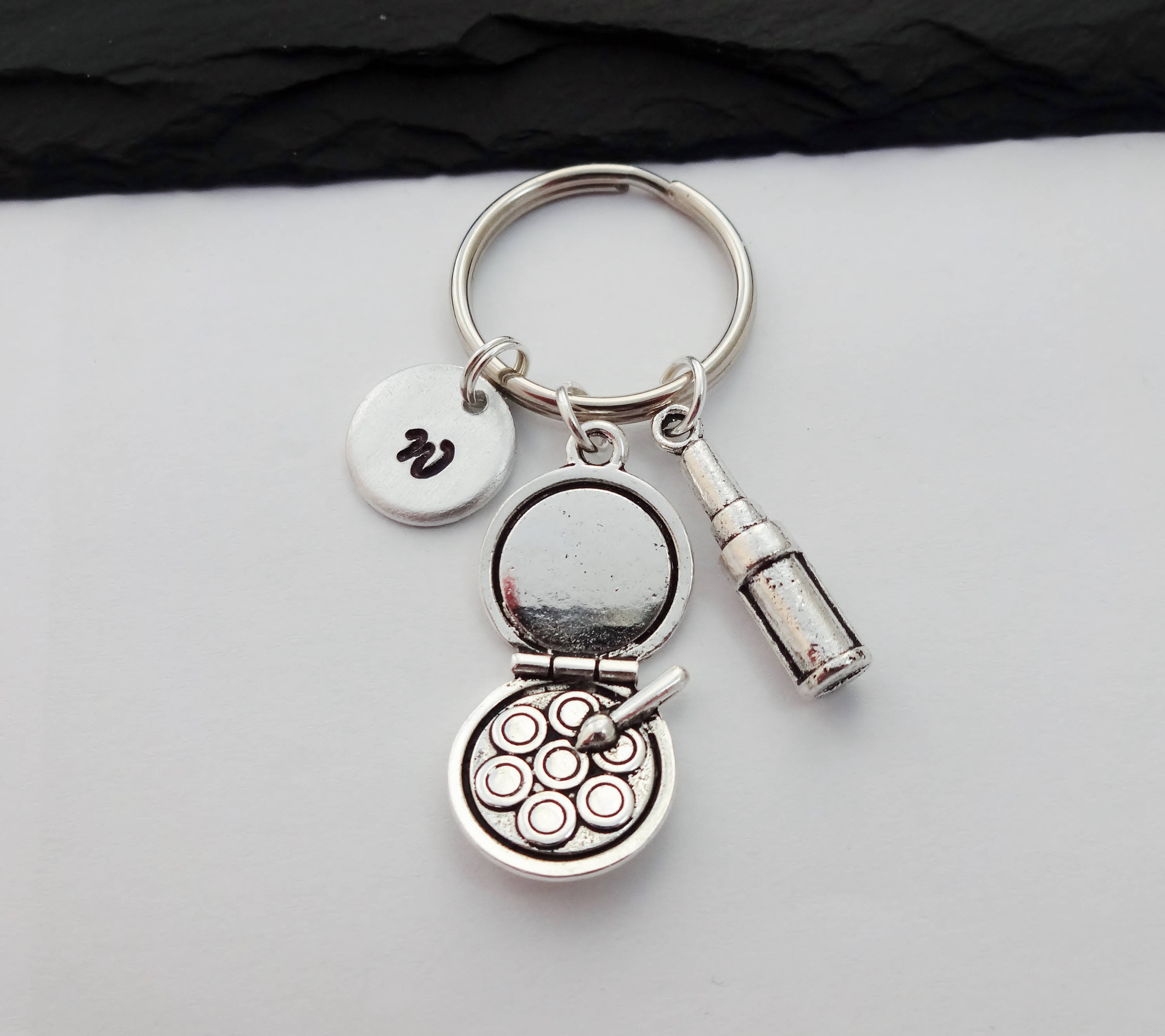 Makeup Keyring Initial Keyring Beautician Gift Hand | Etsy