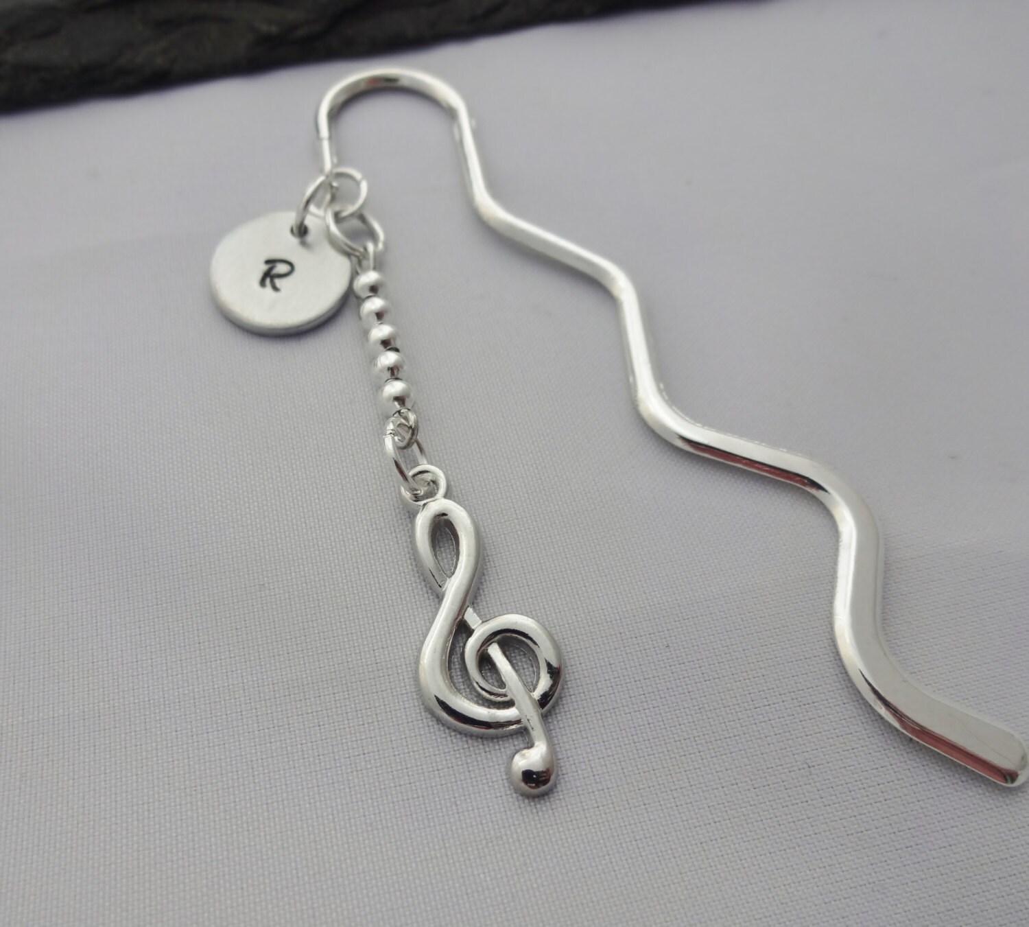 Initial Treble Clef Bookmark Music Bookmark Charm Hand - Etsy UK