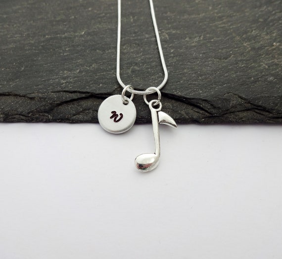 Collar de música inicial collar de notas de música collar de | Etsy