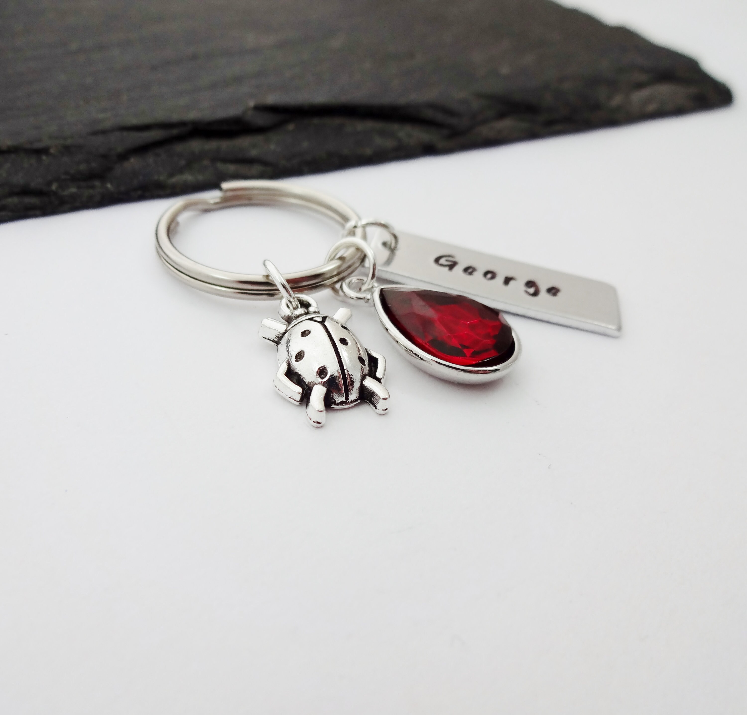 Ladybird Keychain Personalised Keyring Ladybird Gifts Name | Etsy