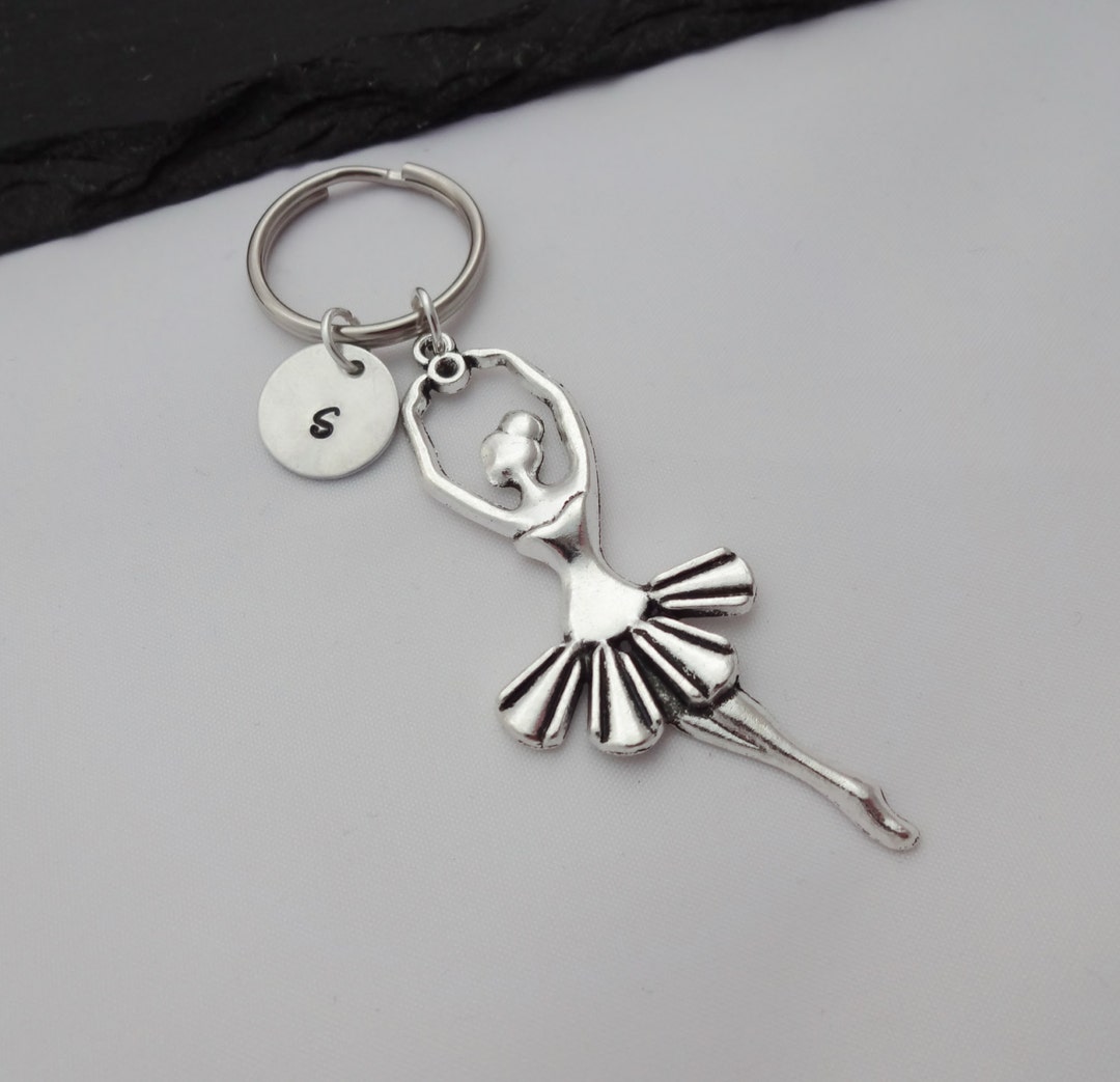 Initial Ballet Keyring, Ballerina Keyring, Ballet Dancer, Hand Stamped ...