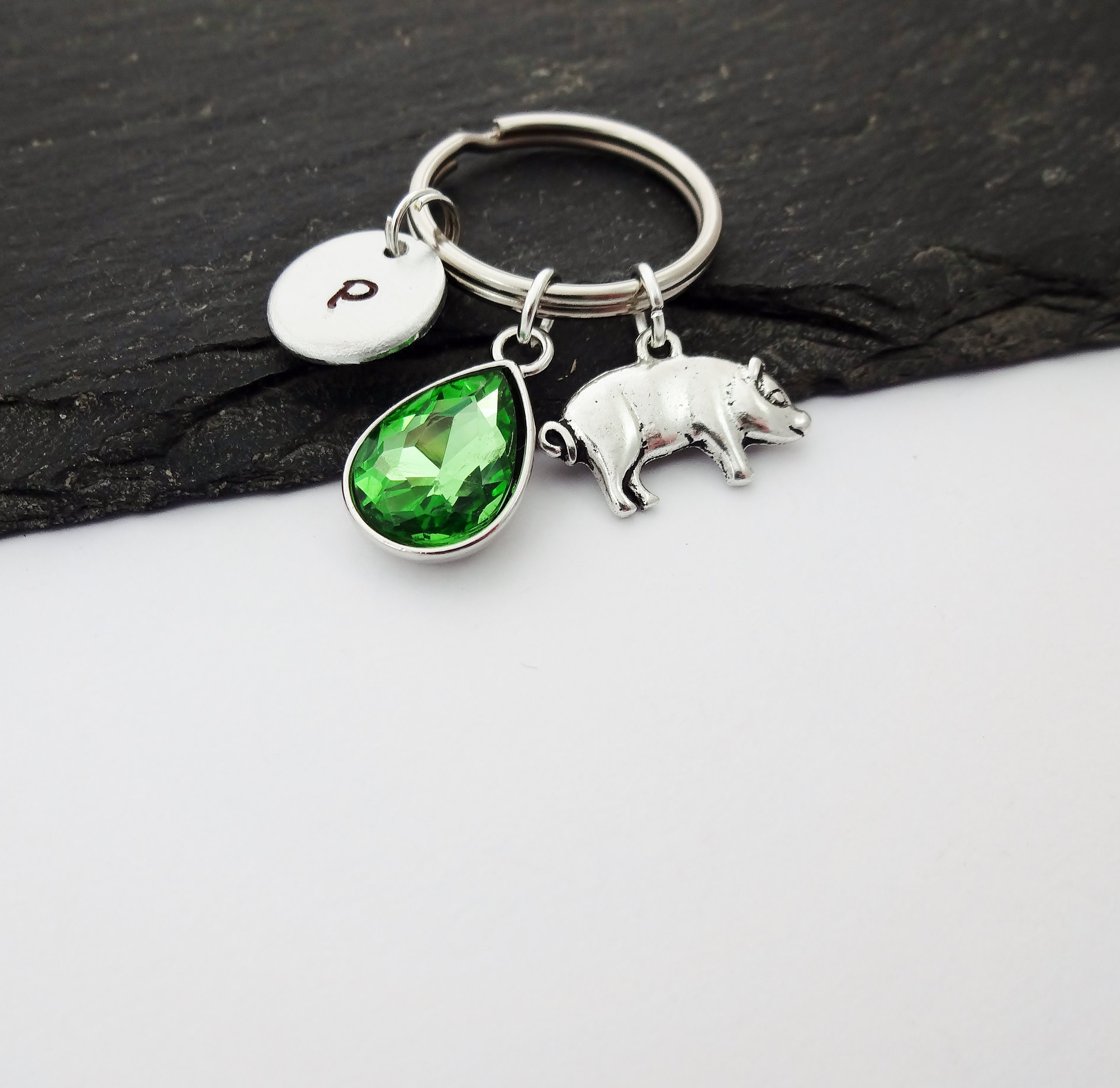 Pig Keyring Farm Gifts Personalised Gift Charm Keyring Pig - Etsy UK