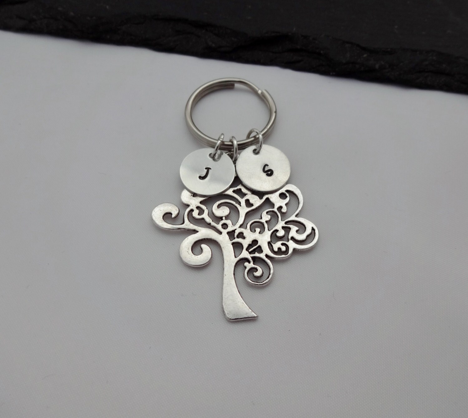 Family Tree Keyring Hand Stamped Keyring Personalised - Etsy UK
