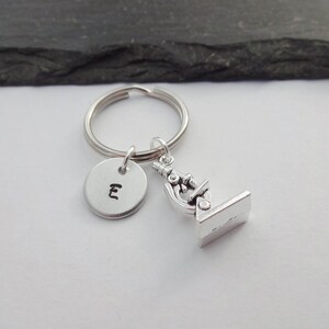 Microscope Keyring, Initial Keyring, Science Gift, Microscope Keychain ...