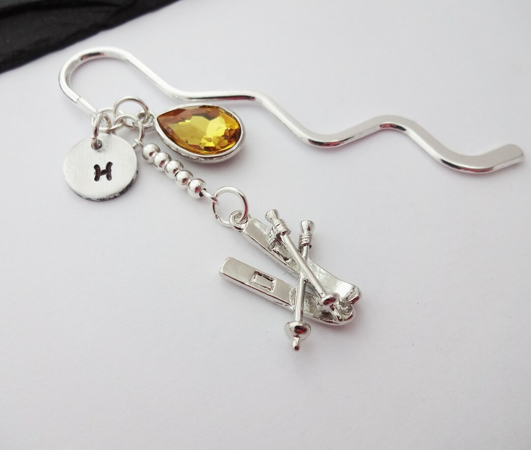 Initial Ski Bookmark, Skiing Bookmark, Gift for Skier, Sports Gift ...