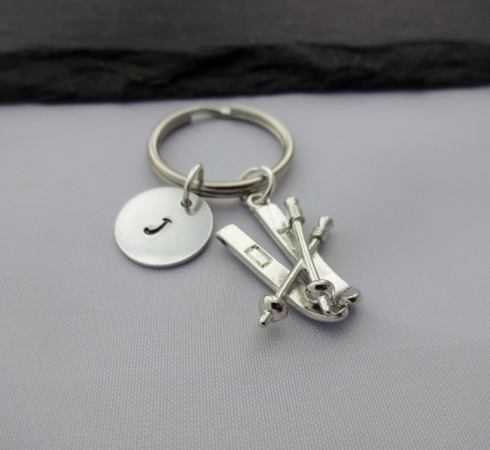 Ski Keyring Initial Skiing Keyring Skiing Keyring Hand - Etsy UK