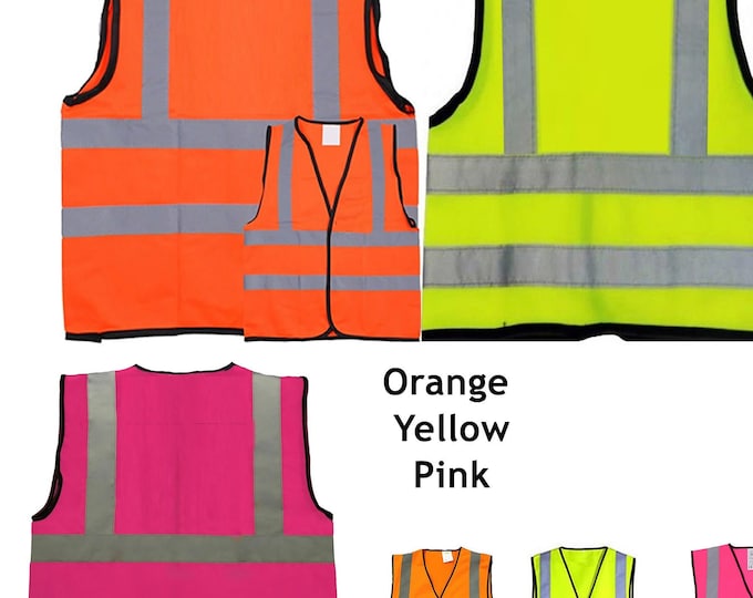 Child Baby Reflective Safety Vest Custom Printed Yellow Orange Text ...