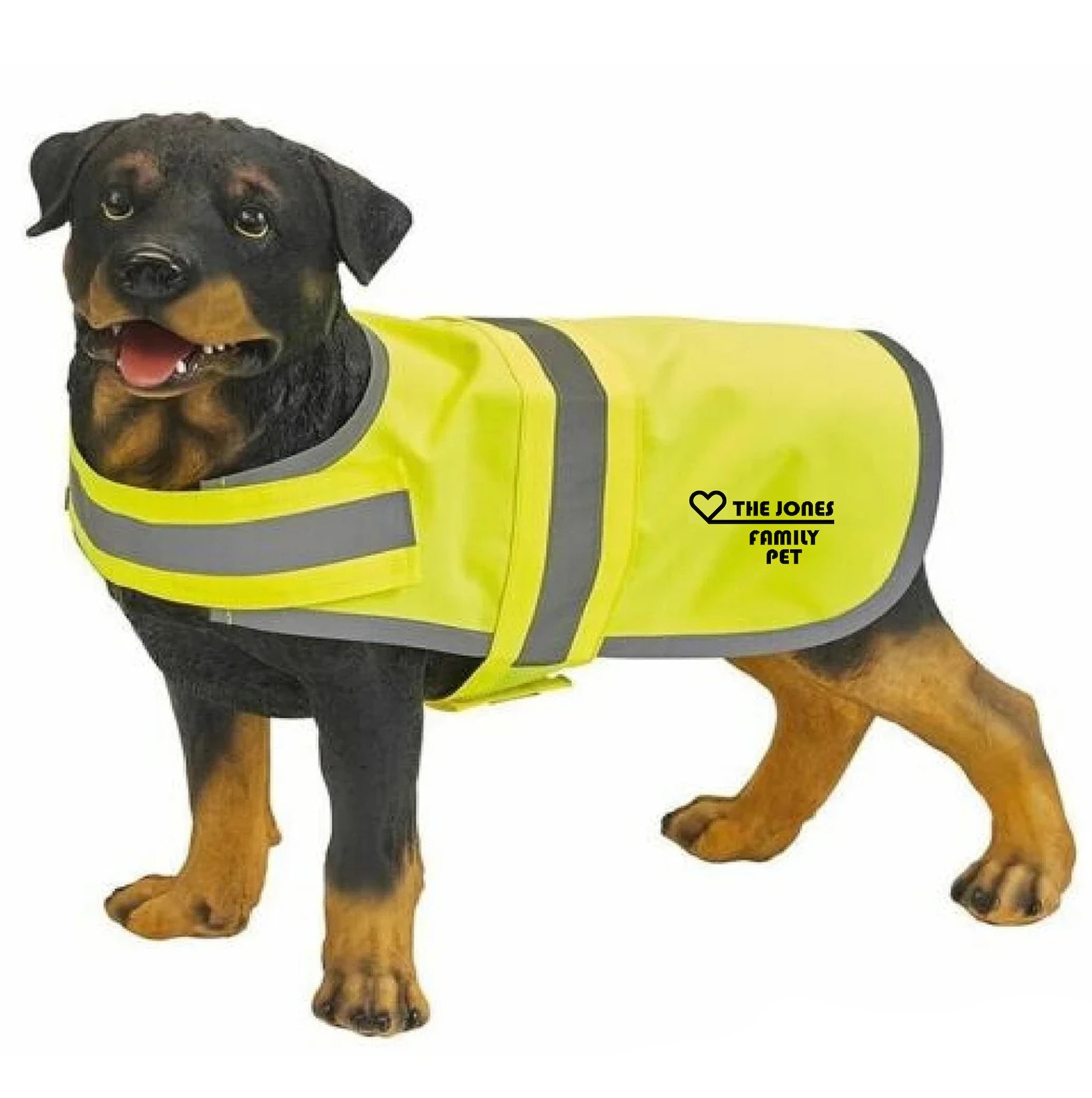 Personalized Hi Viz Dog Coat: Reflective Safety Vest, Custom Pet Name ...