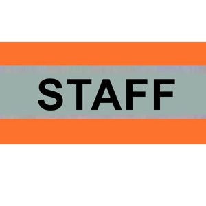 Orange Armbands Reflective VISITOR STAFF CREW Security Hi Vis Arm Band ...