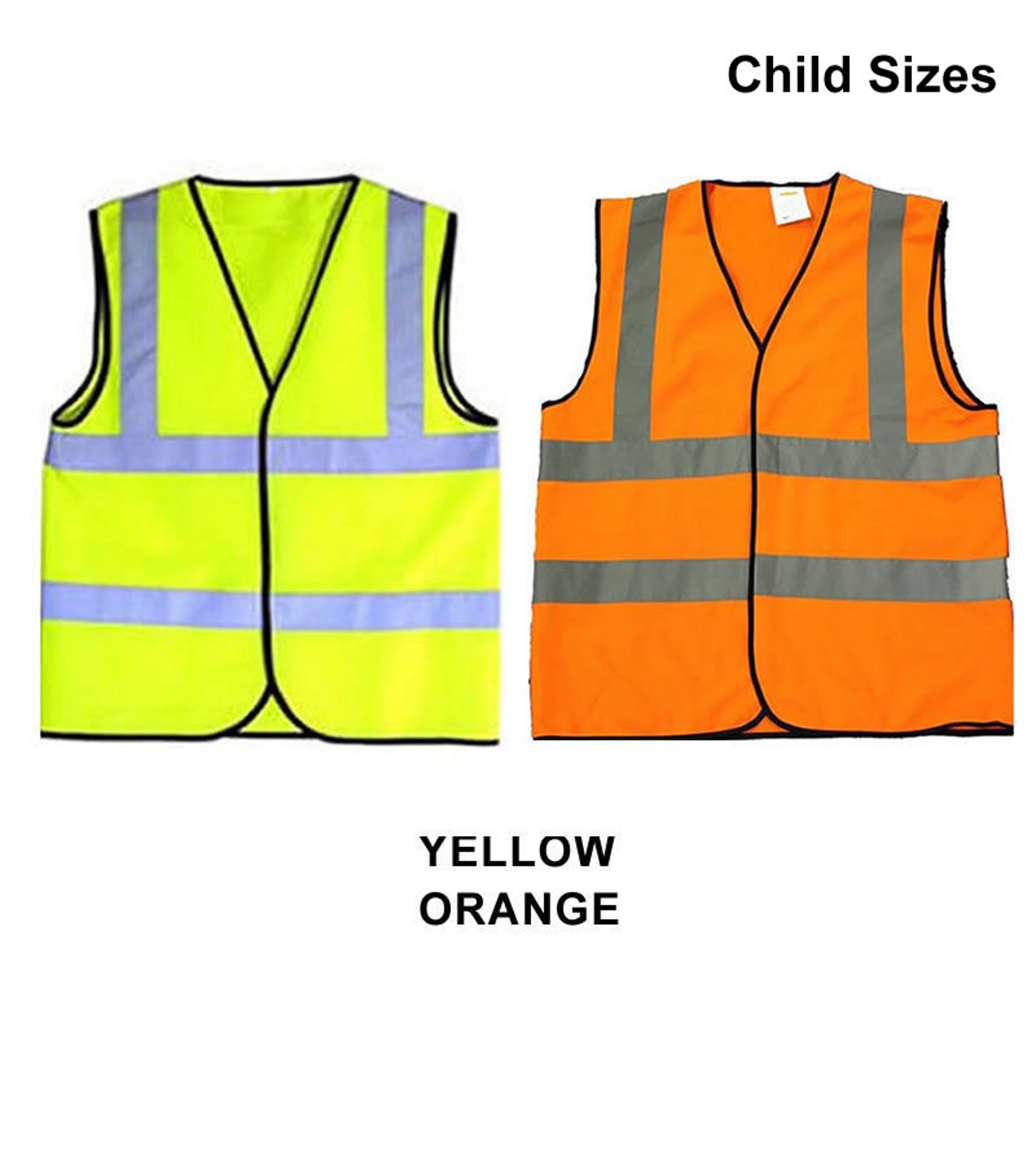 Orange or Yellow Vest Child Baby Reflective Hi Vis Safety | Etsy