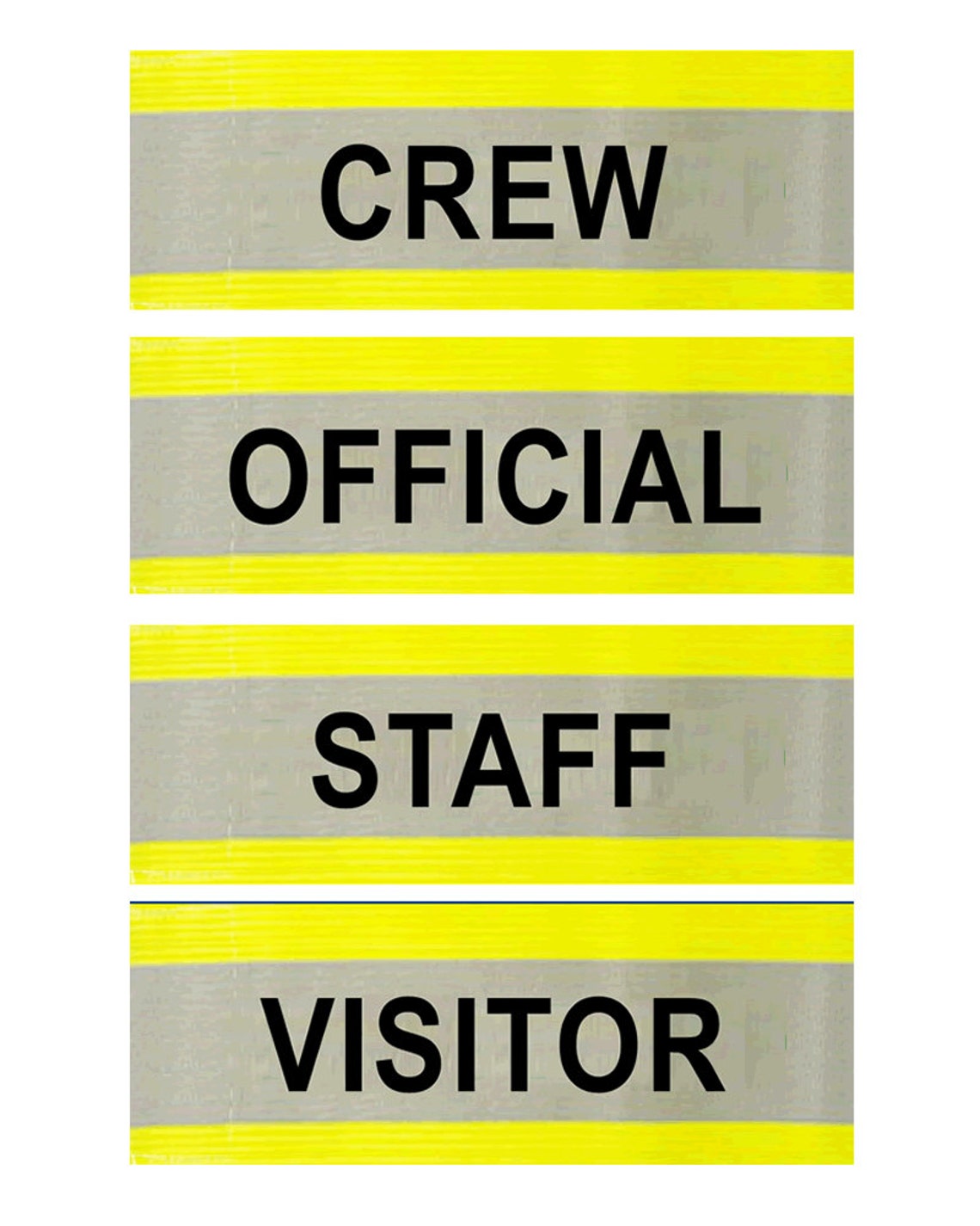 Armband Reflective Safety Hi Vis Yellow Orange Visitor Crew Band ID ...