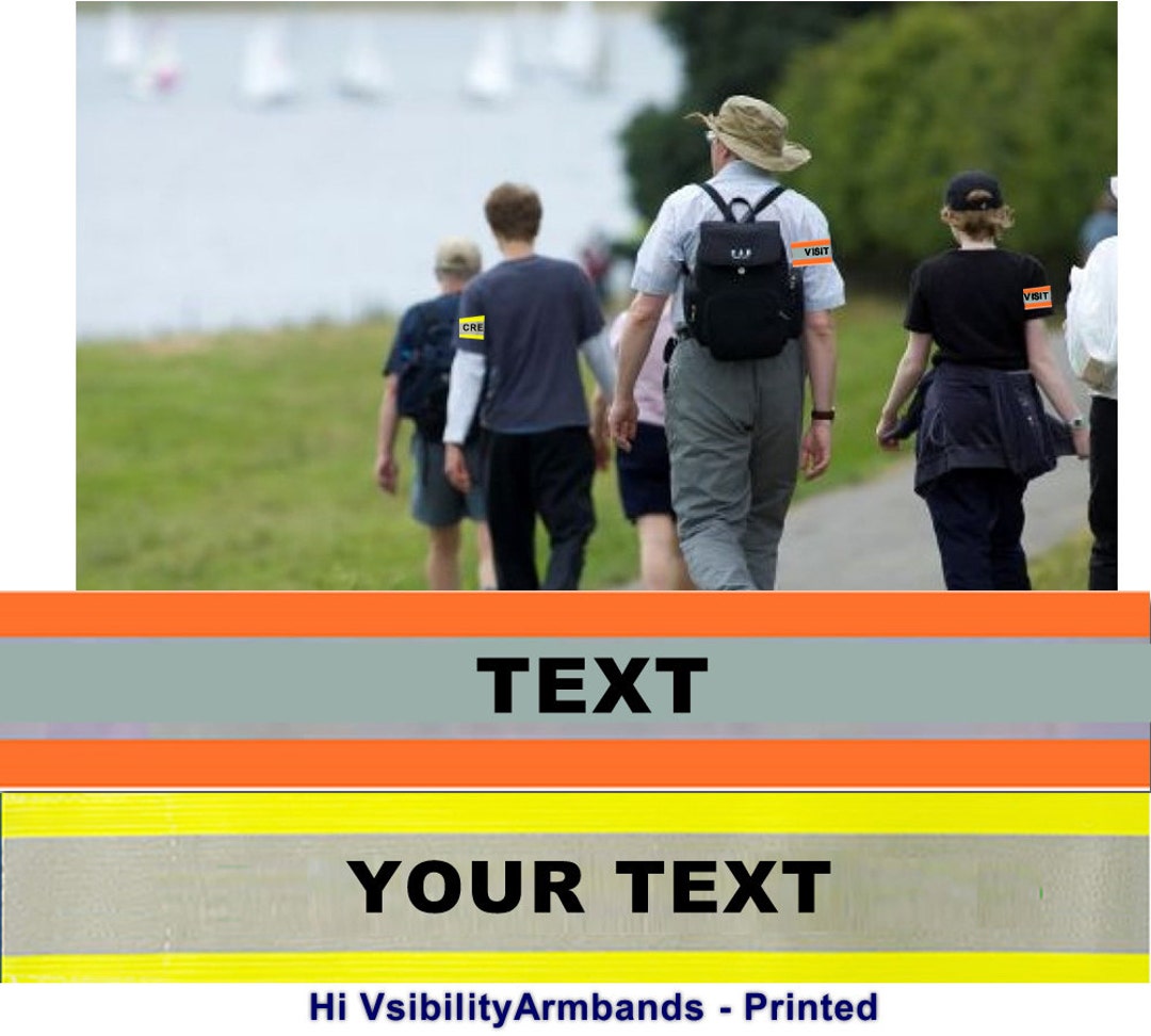 Custom Printed Reflective Armband: Hi Vis Safety ID Band 18x4" - Etsy